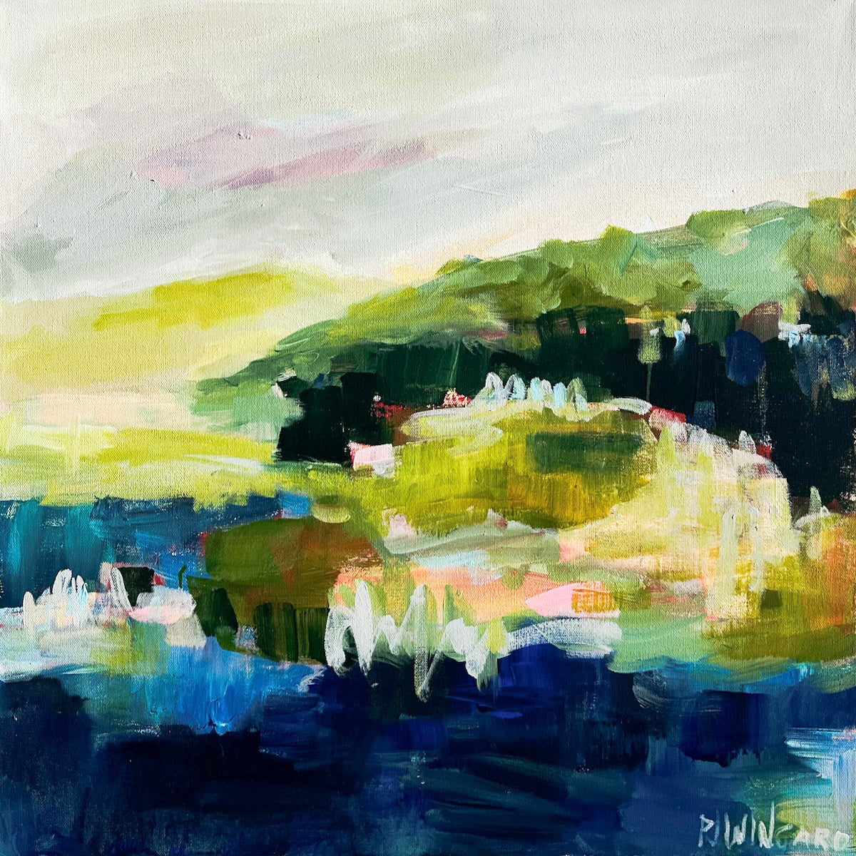 Mama Tried | Abstract Coastal Painting – Pamela Wingard Fine Art
